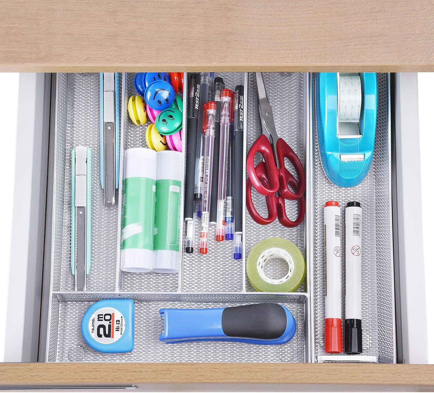 Desk Drawer Tidy Organiser, 5+3 Compartments Office Drawer Organiser ...
