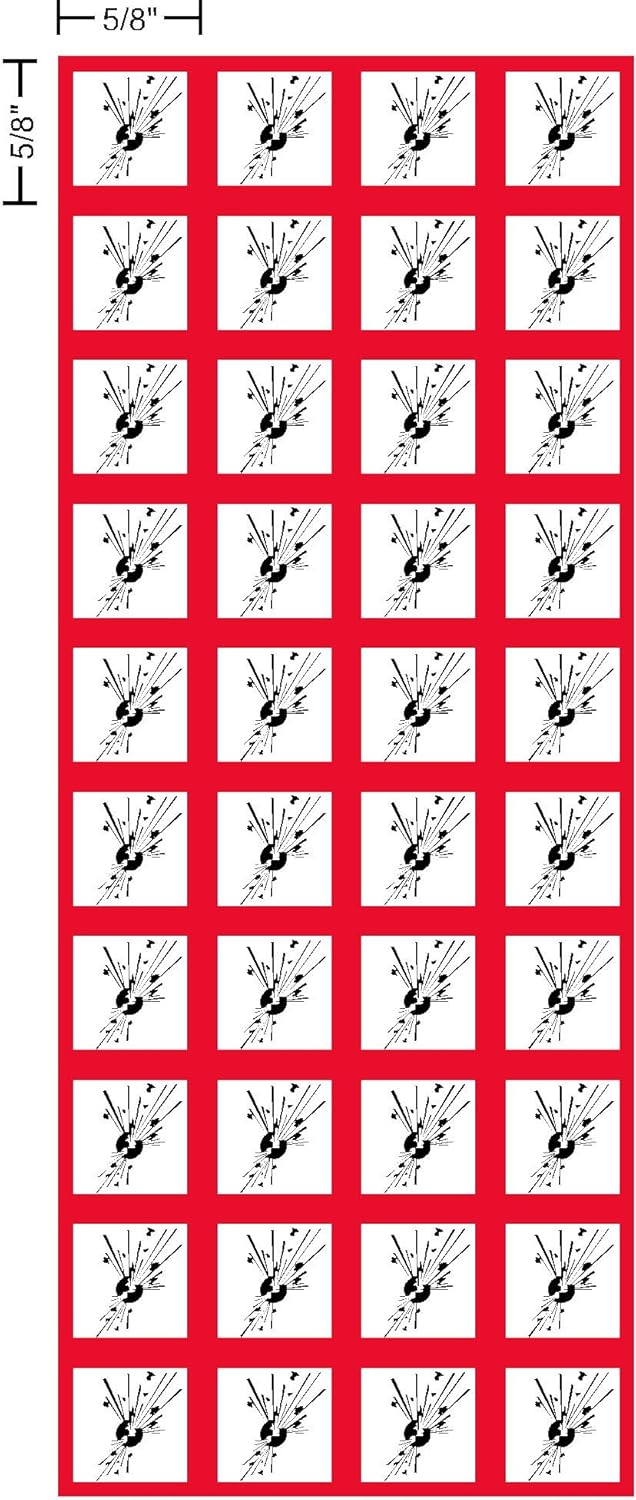 Exploding Hazard Sheet GHS Explosive 40 of The Decals per Sheet 5/8 ...