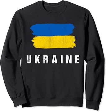 Amazon.com: Painted Ukraine Flag Sweatshirt | Ukrainian Flag Sweater ...