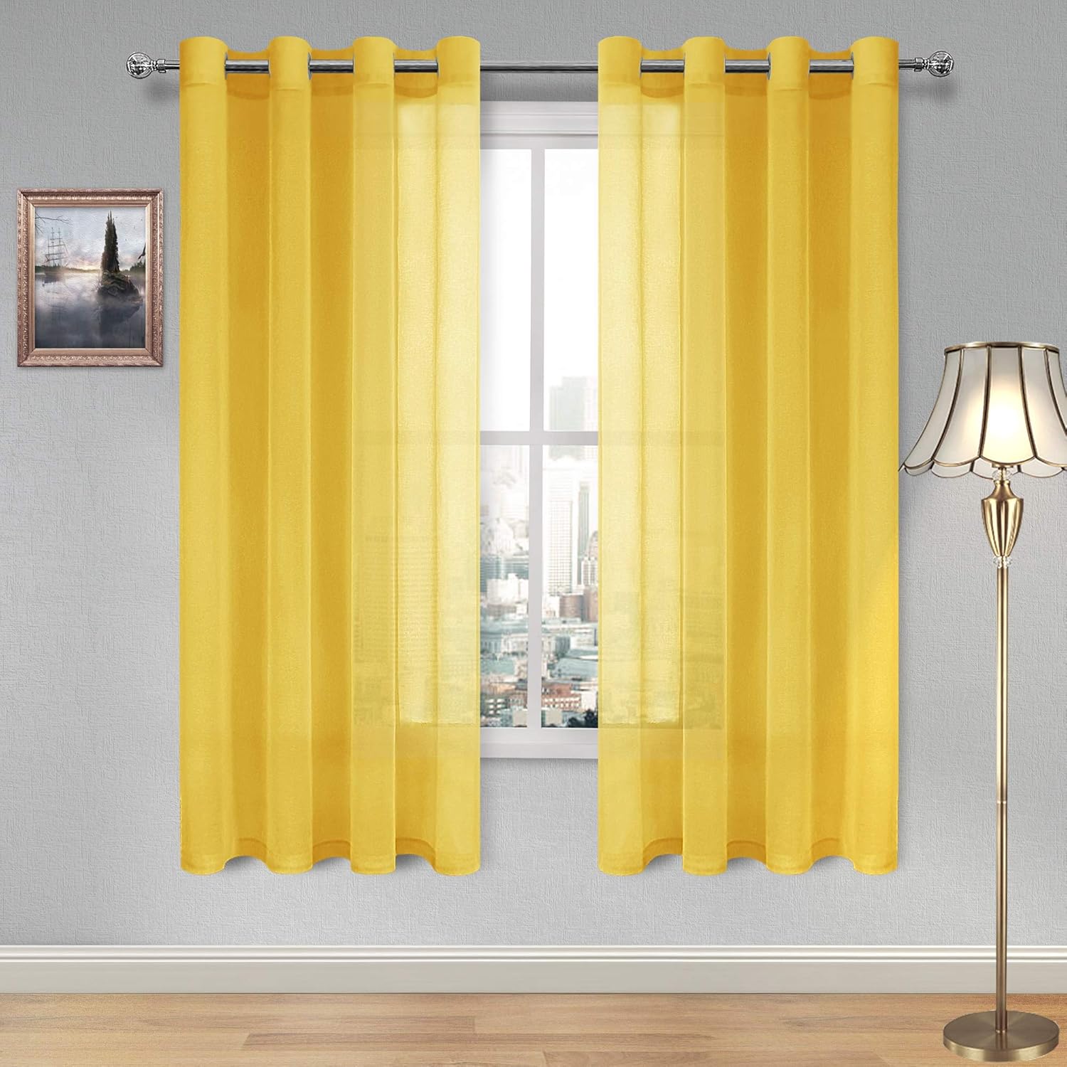 Amazon DWCN Yellow Faux Linen Sheer Curtains Grommet Voile amazon-dwcn-yellow-faux-linen-sheer-curtains-grommet-voile