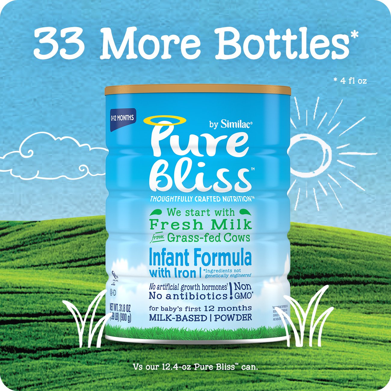 Similac Pure Bliss Infant Formula, Starts with Fresh Milk from Grass ...