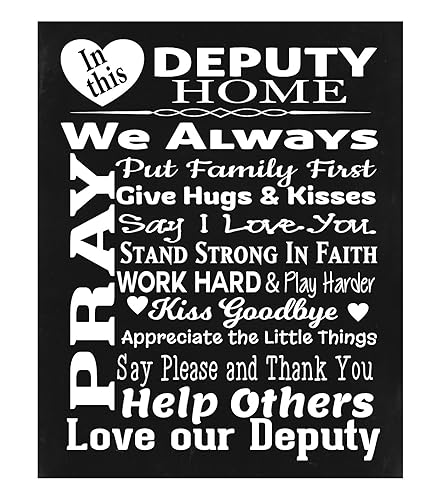 Amazon.com: ♥ Police Officer's DEPUTY Home Chalk Effect Print, Deputy ...
