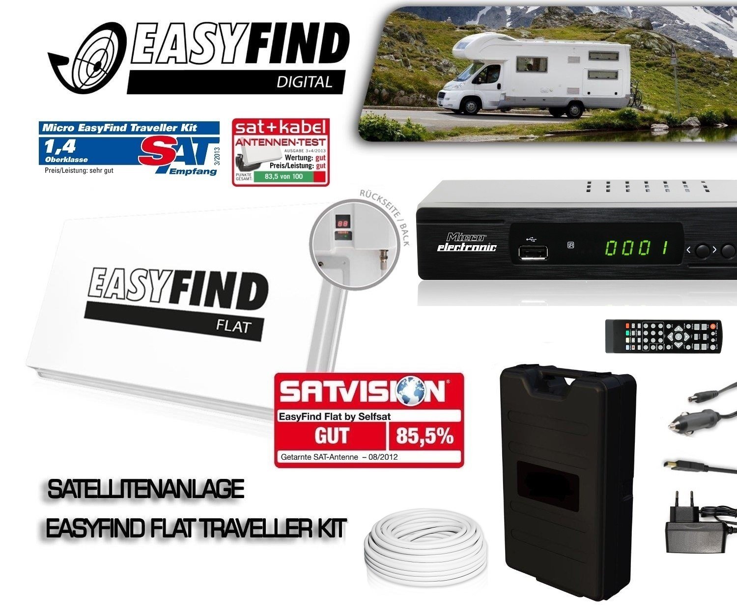 Selfsat EasyFind Digital Traveller Kit Full HD High End mobile Camping ...