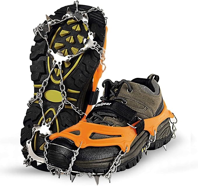 Unigear Crampones Ligero de Nieve Hielo 18 Puntas Dientes De Acero ...