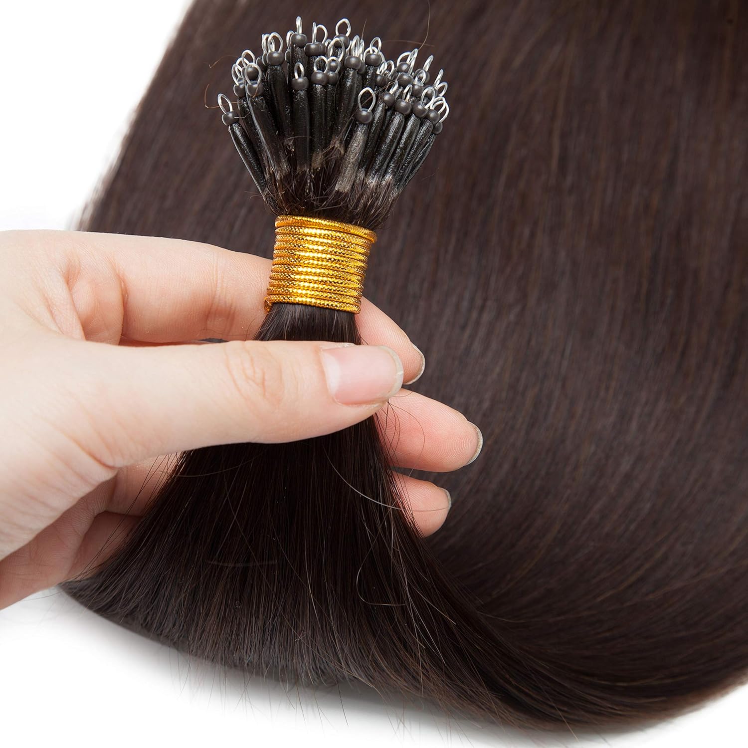 Nano Ring Hair Extensions 16inch 1g/s Pre Bonded 50g Nano Tip Bondings ...