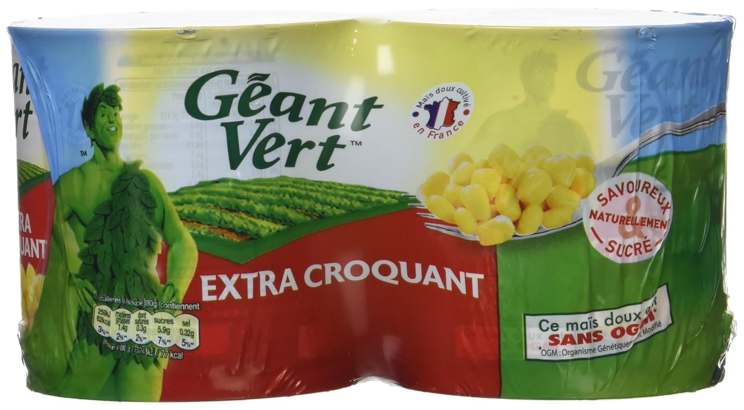 Géant vert - Mais Extra Croquant 2 x 285 g - Lot de 6: Amazon.fr: Epicerie