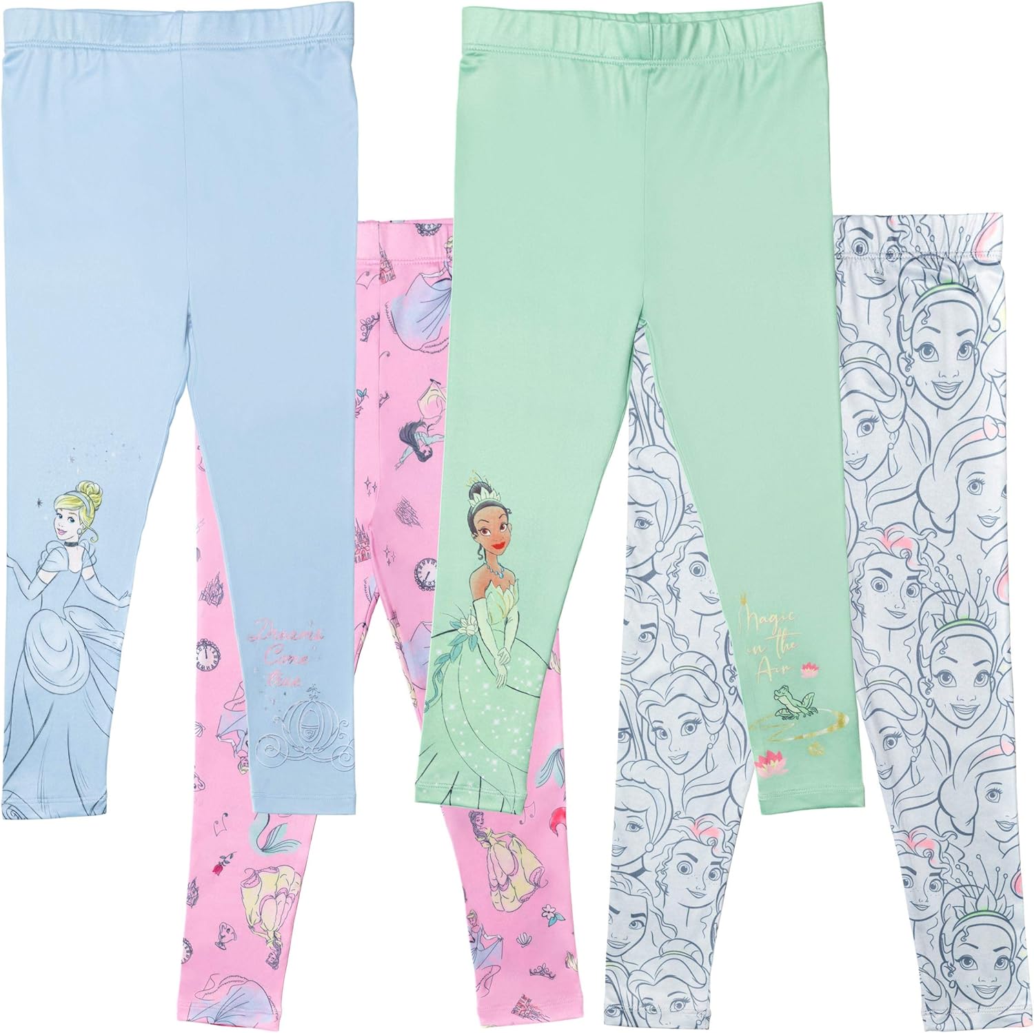 Amazon.com: Disney Princess Toddler Girls 4 Pack Leggings Multicolor ...