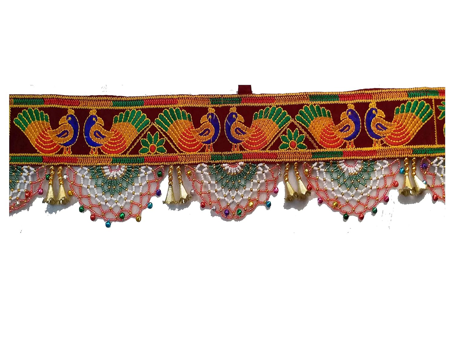 Buy VARNI CREATION Velvet Door Toran (37 inch, Red) Online at Low ...