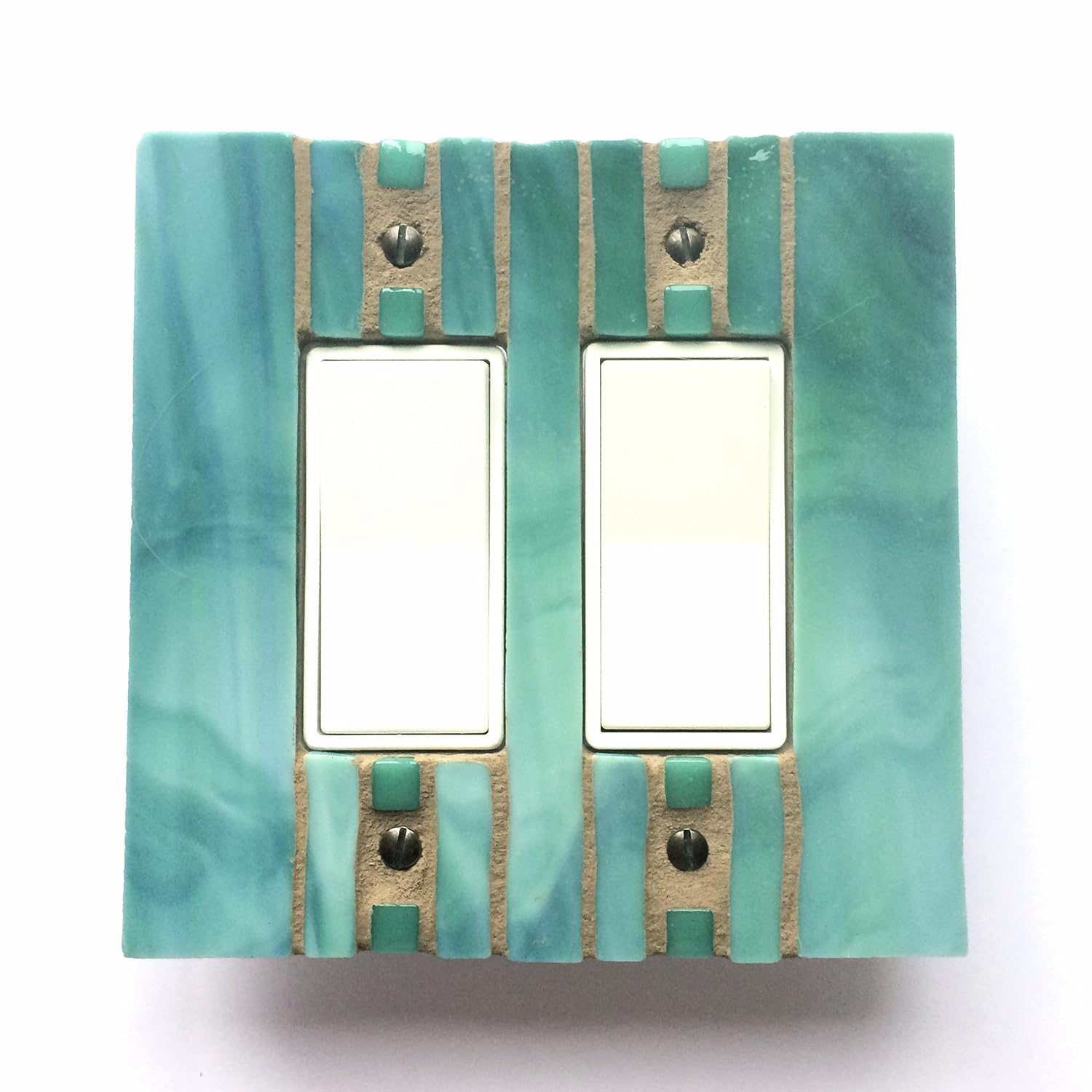 Amazon.com: Soft Green Wall Switch Plate, Glass Switchplate, Light ...