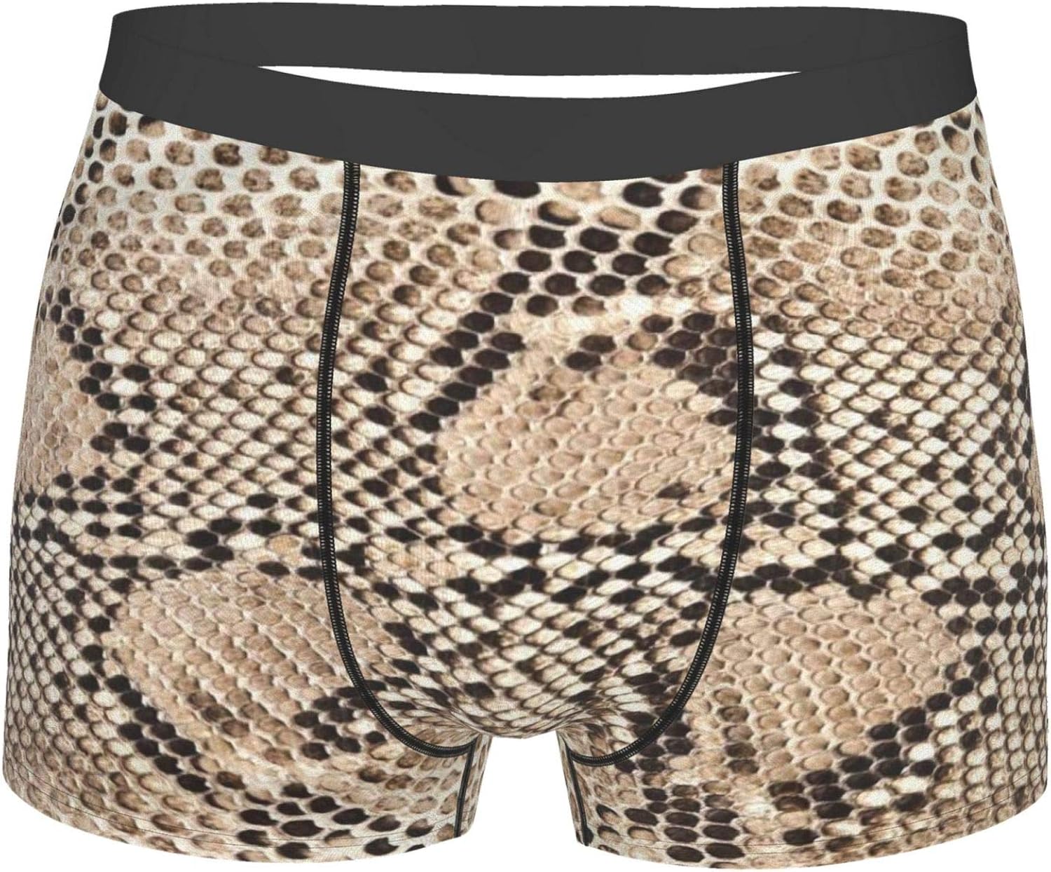 N\ A Mens Boxer Briefs Khaki Animal Snake Skin Print Low Rise Trunks ...