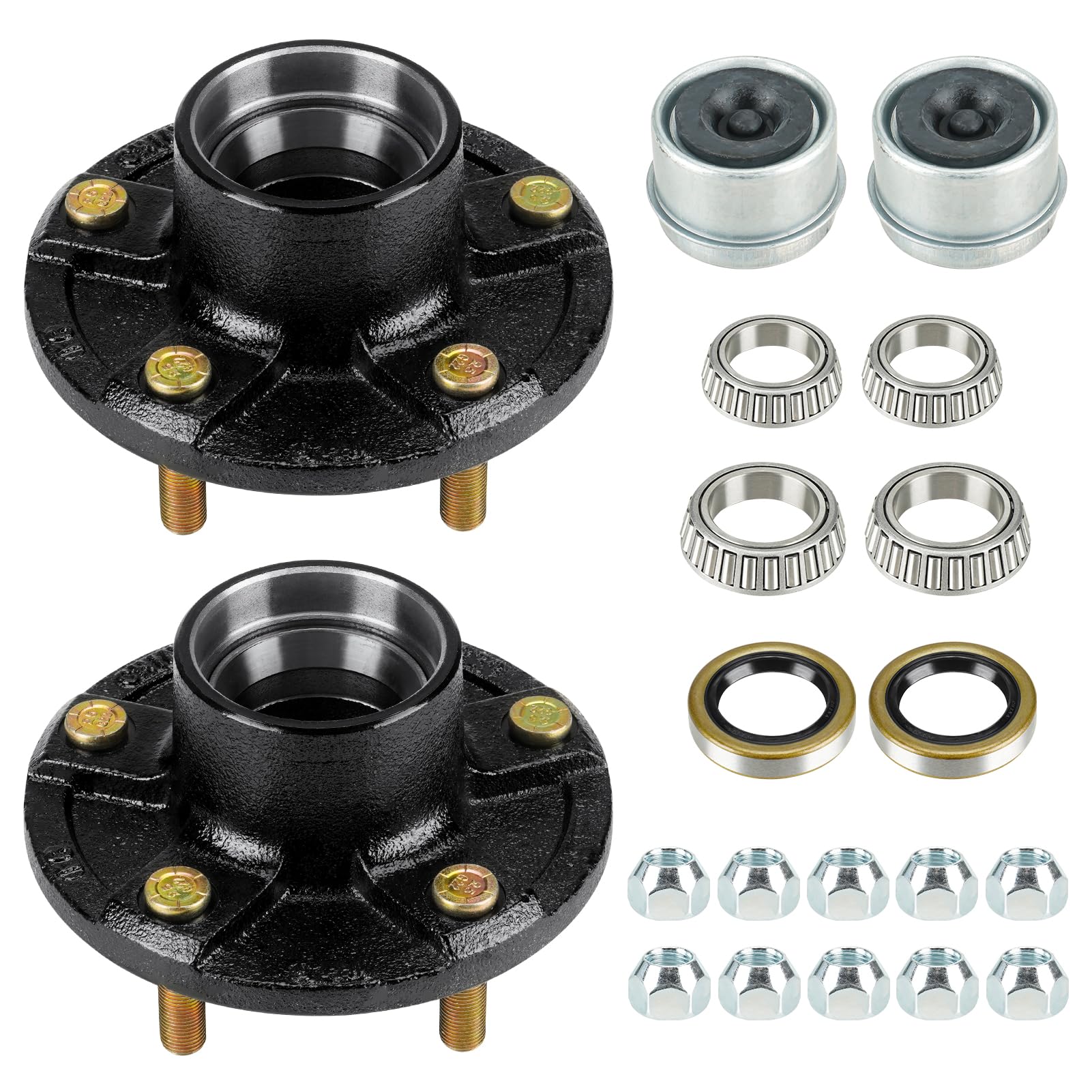 Youxmoto 5 on 5 Trailer Idler Hub kit, 5-Hole, 5" Bolt Circle Idler Hub ...