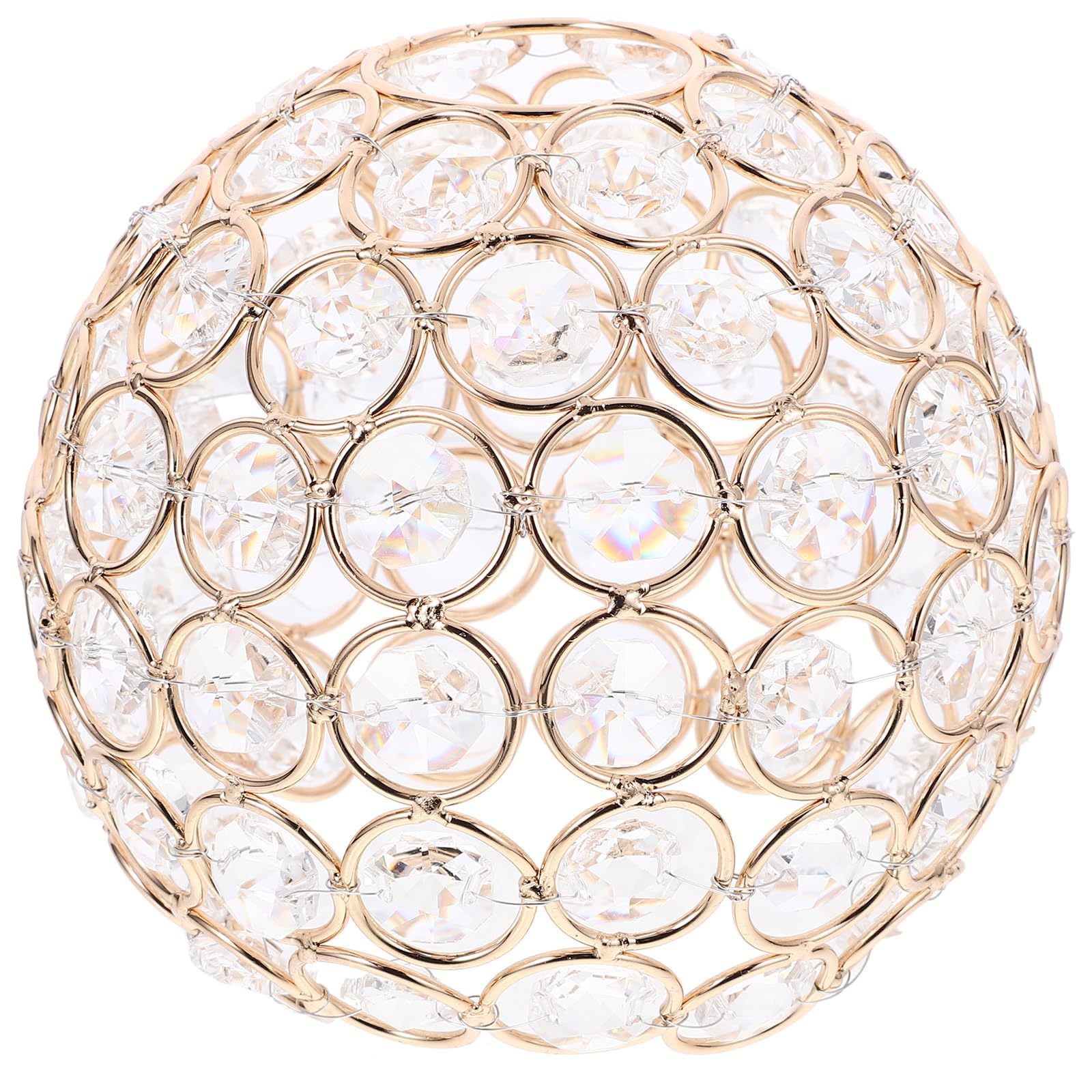 Uonlytech Gold Crystal Chandelier Lamp Shade Round Ceiling Lamp Cover ...