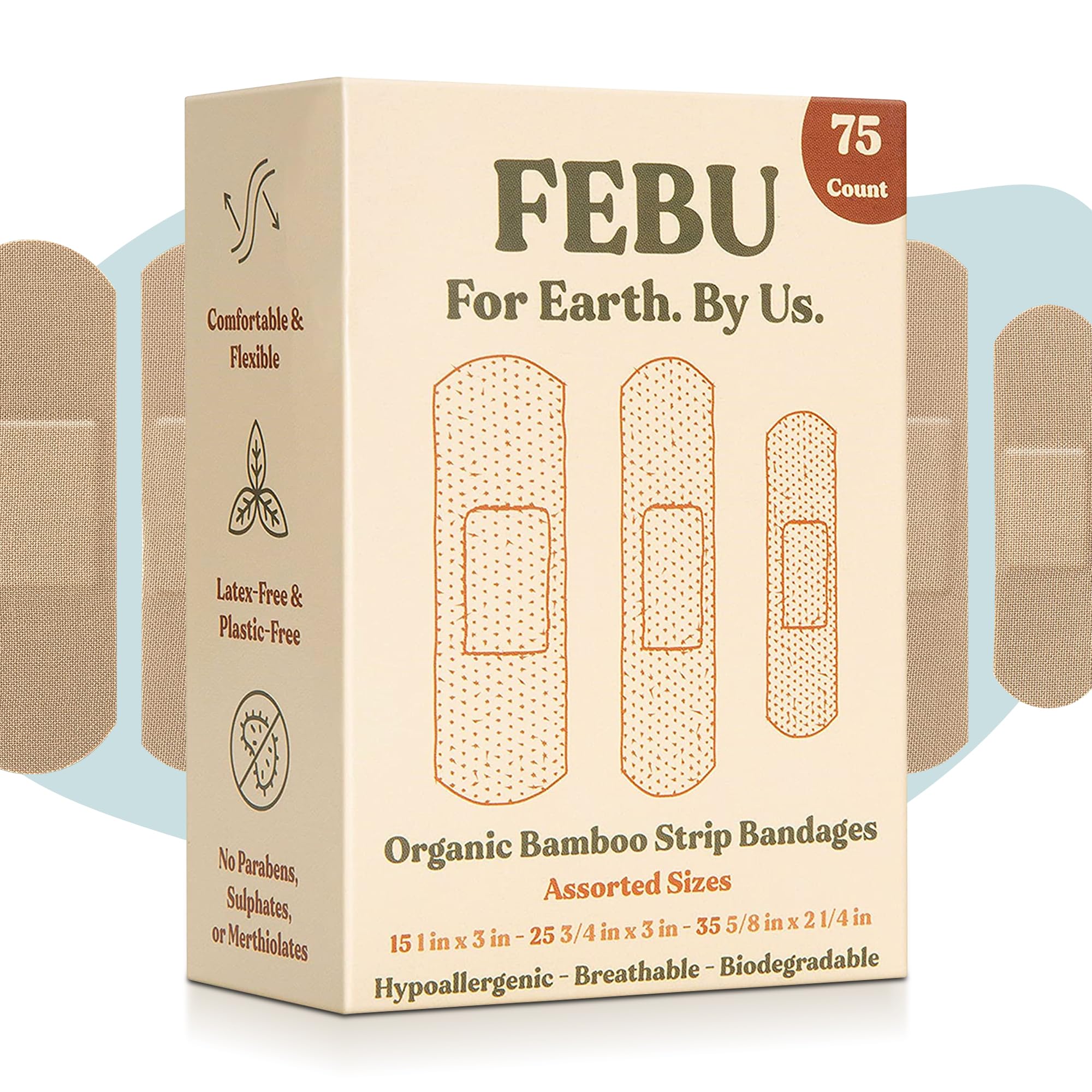 Mua FEBU Eco-Friendly Organic Bamboo Fabric Bandages | PFAS Free ...