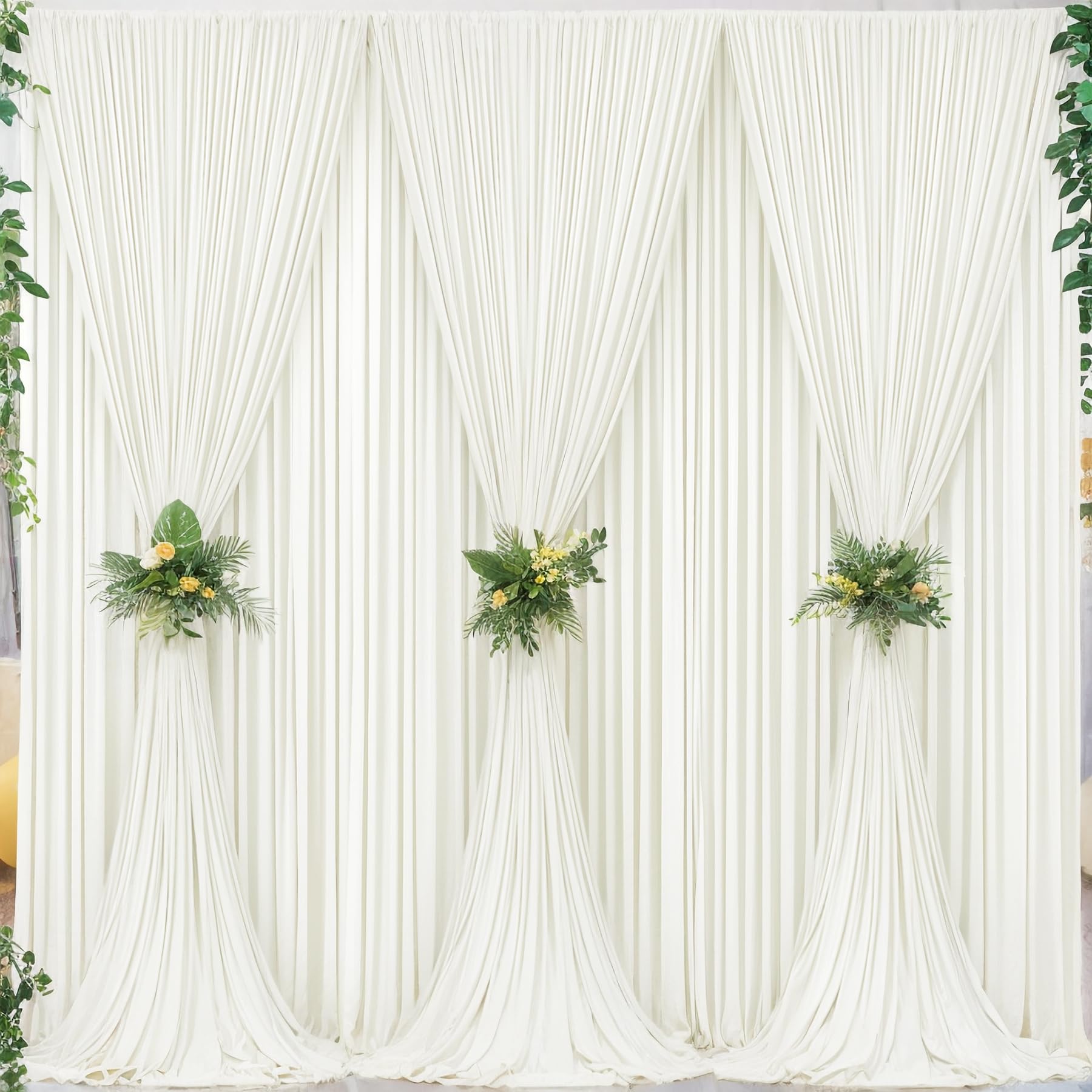 20ft X 10ft Wrinkle Free Ivory Wedding Backdrop Curtains For Party ...