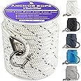Amazon.com: VEITHI Anchor Rope 100 ft x 3/8 inch White, Double Braided ...