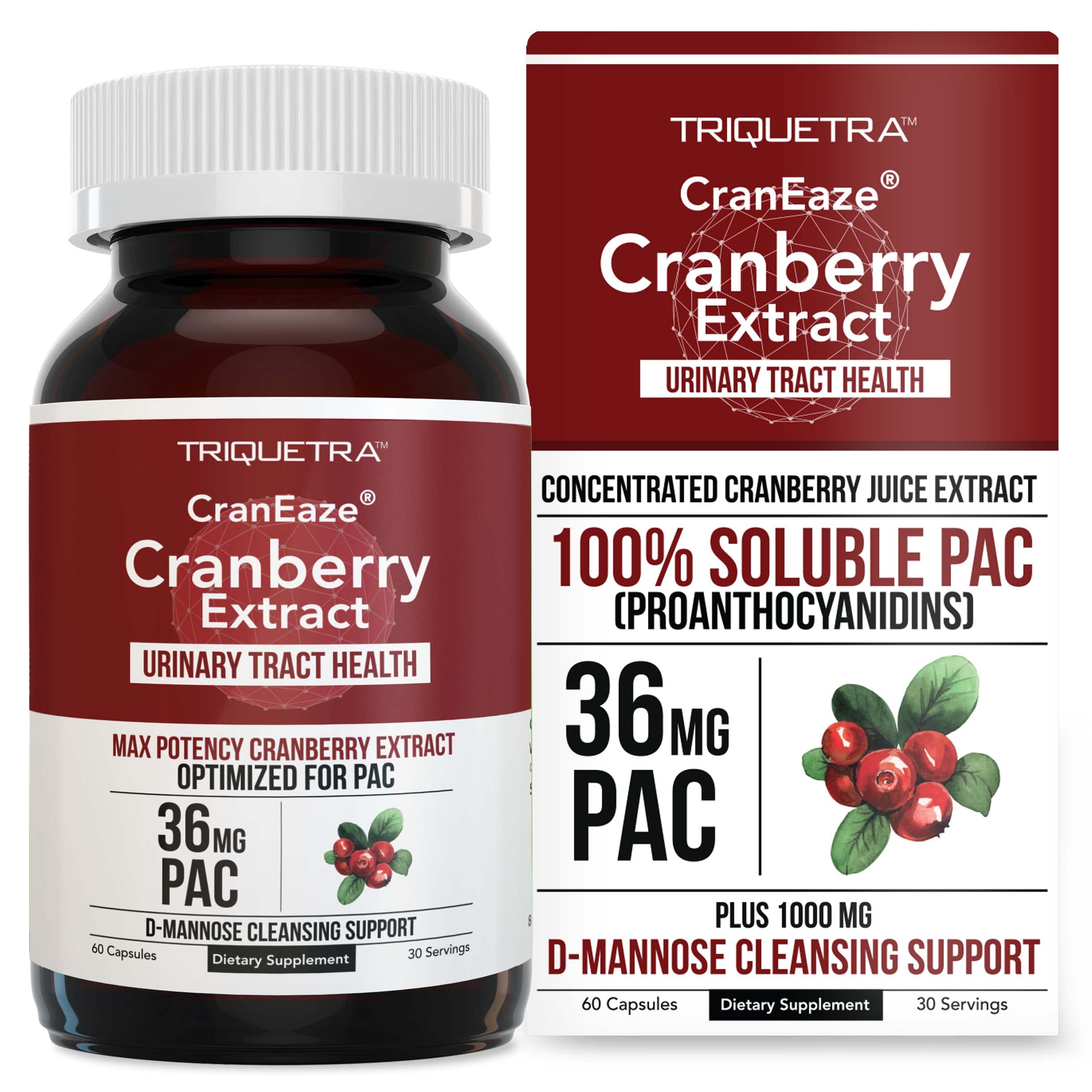 Mua CranEaze®: Cranberry Juice Extract Plus D-Mannose – 36 mg PAC, 100% ...