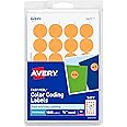 Avery Removable Print or Write Color Coding Labels, Round, 0.75 Inches ...