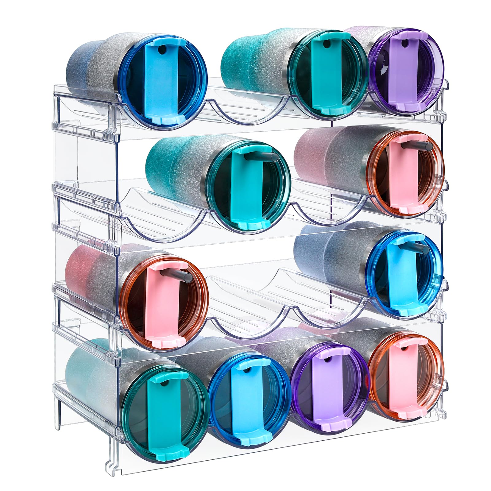 IROONN Water Bottle Organizer for Cabinet, Stackable Water Bottle ...