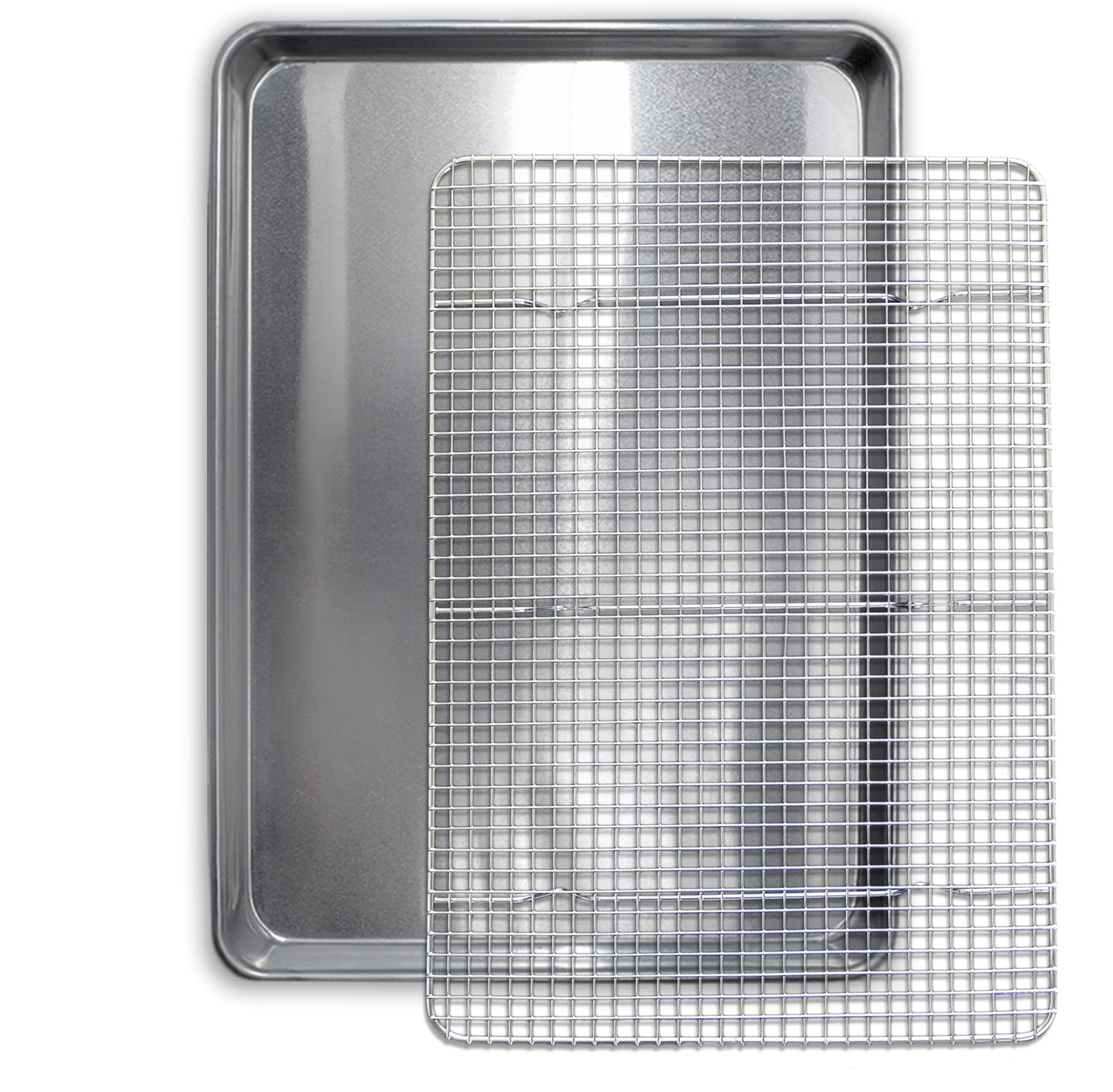 Commercial Quality Cookie Sheet and Rack - Aluminum Half Sheet Baking ...