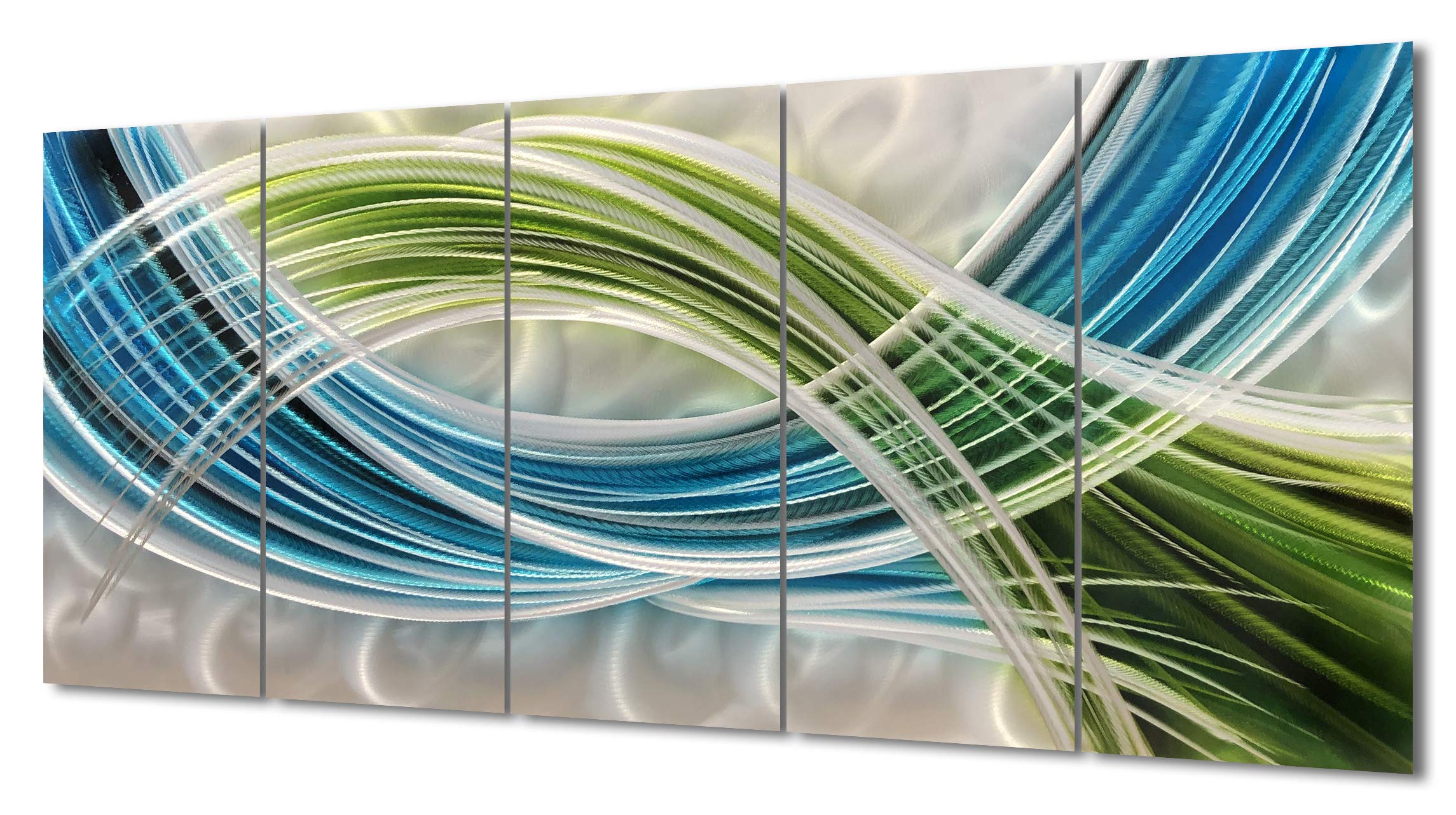 Yihui Arts Abstract Color Warp Metallic Wall Art, Large 3D Wall Art for ...