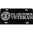 Amazon.com: Bold Engraved US Air Force Veteran Aluminum Metal Black ...