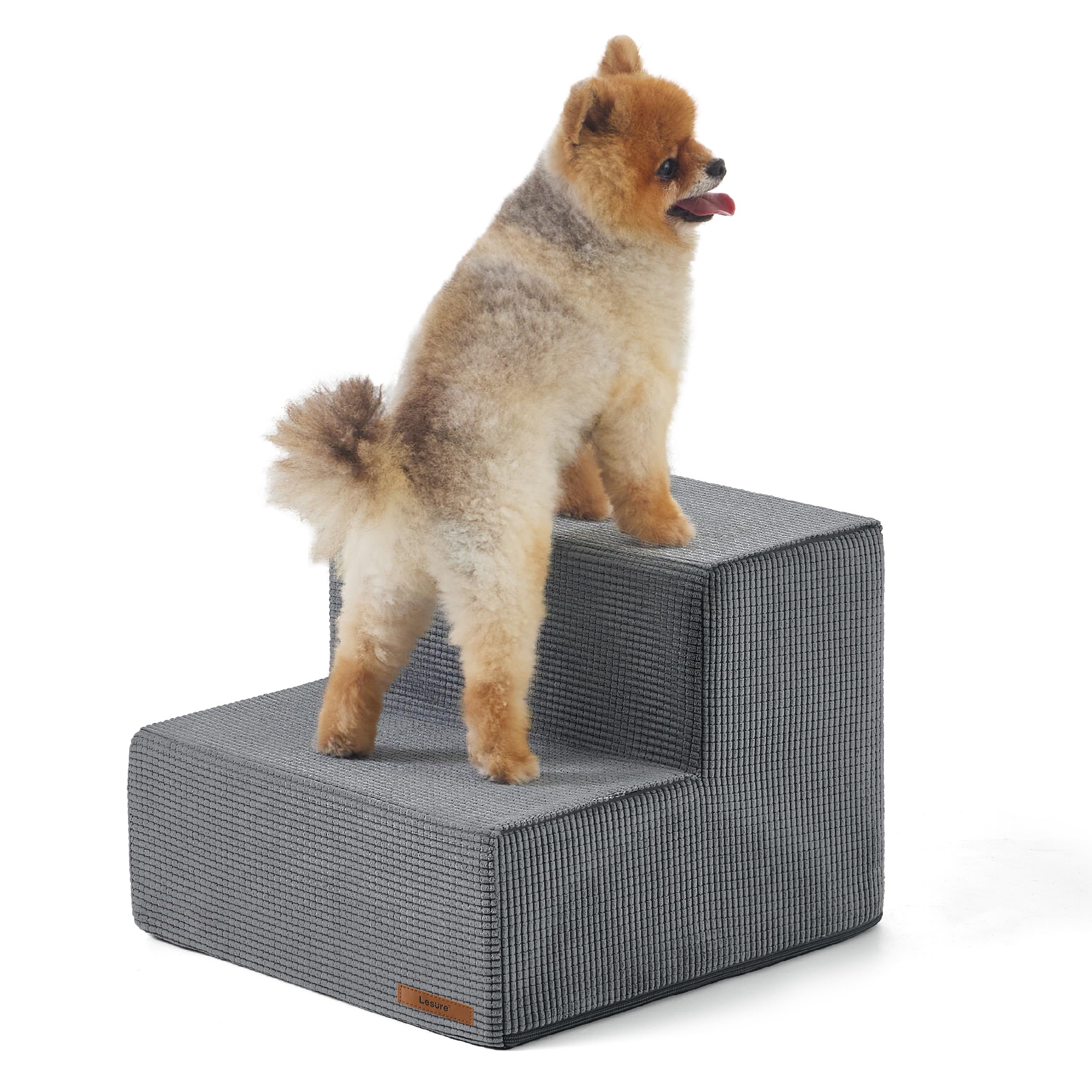 Lesure Dog Stairs for High Beds, Extra Wide Pet Stairs, 2-Steps Dog ...