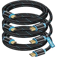 Amazon.com: HDMI Cable 4K Ultra HD 3 Foot (3 Pack) Nylon Braided HDMI 2 ...