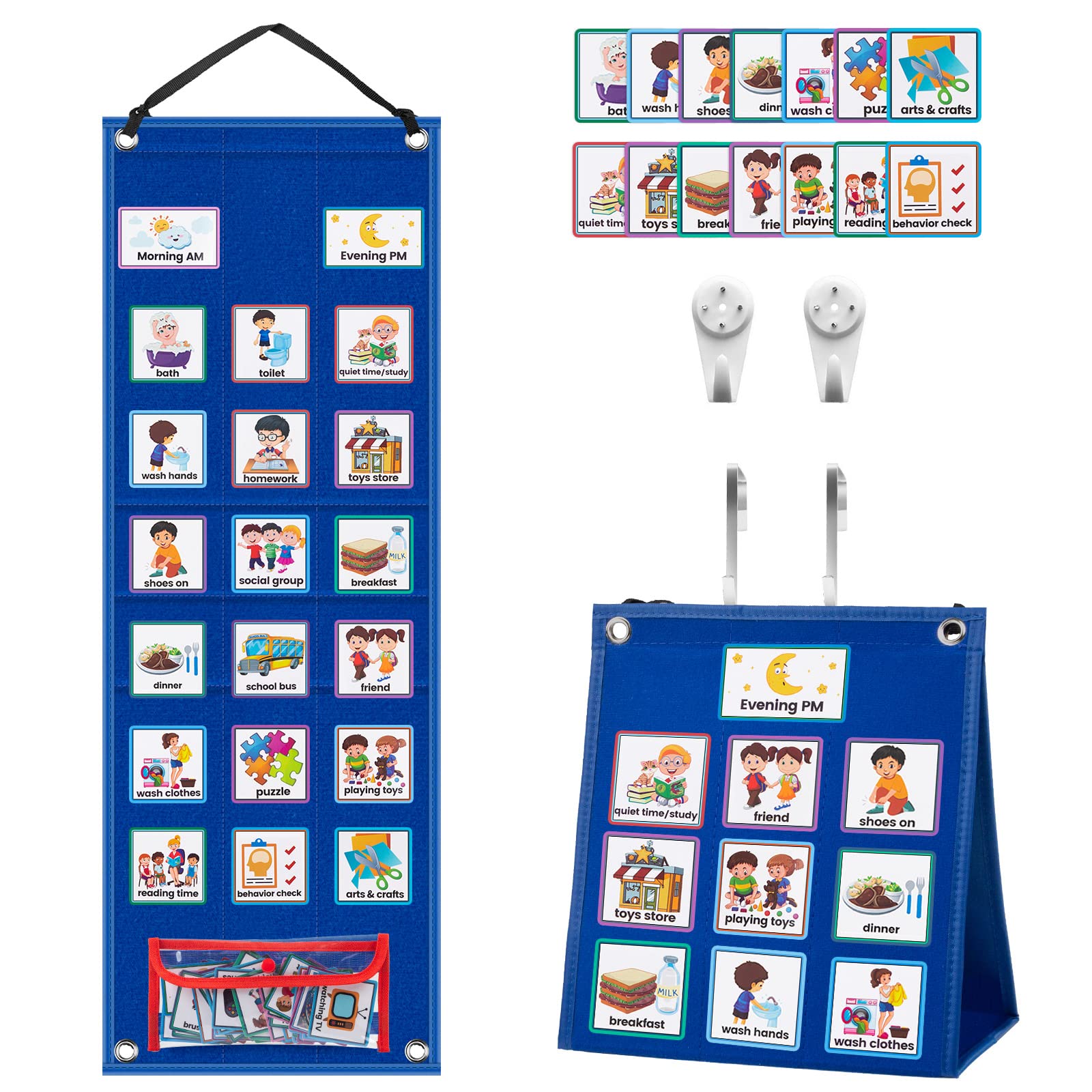 Mua Kids Visual Schedule Calendar Chart, 2 in 1 Autism Daily Chore ...