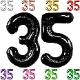 Amazon.com: KatchOn, Black 40 Inch 35th Birthday Balloon, Number ...