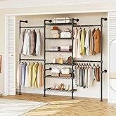 Amazon.com: KELIXU Industrial Pipe Clothing Rack Height Adjustable ...