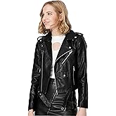 LY VAREY LIN Women's Faux Leather Motorcycle Jacket PU Slim Short Biker ...