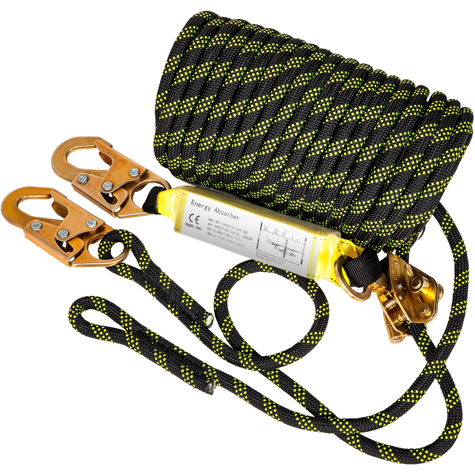 VEVOR Climbing Rope, Fall Protection Safety Rope, 25 50 100 150ft ...