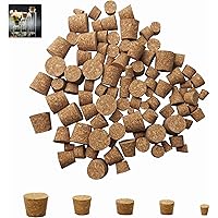 Amazon.com: Cork Stoppers - 100-Pack Mini Cork Stoppers, Tapered Cork ...