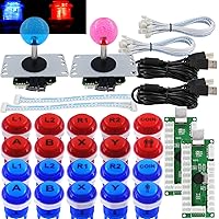 Amazon.com: SJ@JX Arcade 2 Player Game Controller Stick DIY Kit LED ...