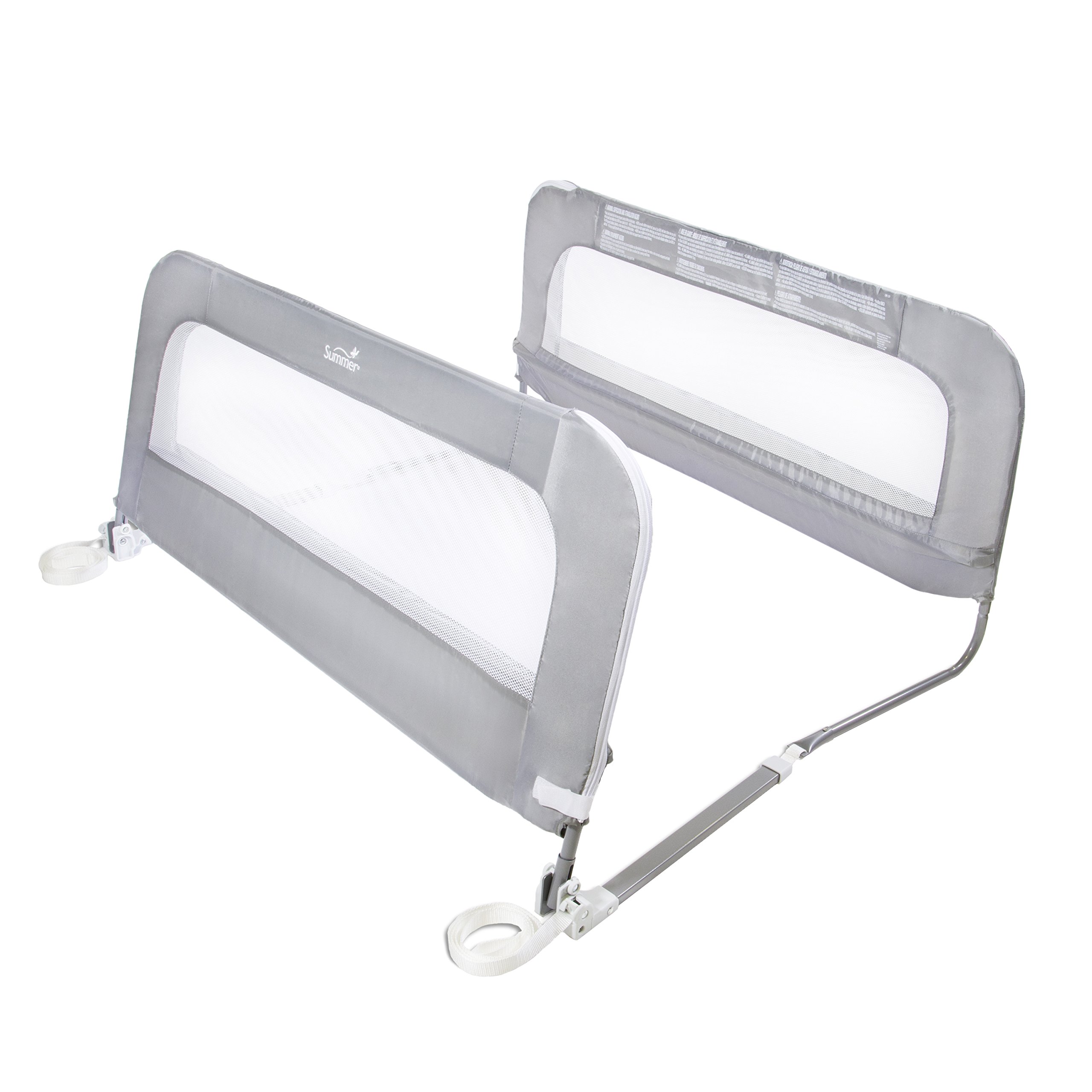 Summer® Double Safety Bedrail, Gray, Metal and Fabric Bedrail Set for ...