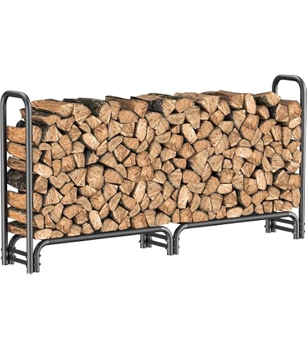 4ft Wood Rack 4 Ft Heavy Duty Steel Firewood Rack - Indoor/Outdoor Log ...