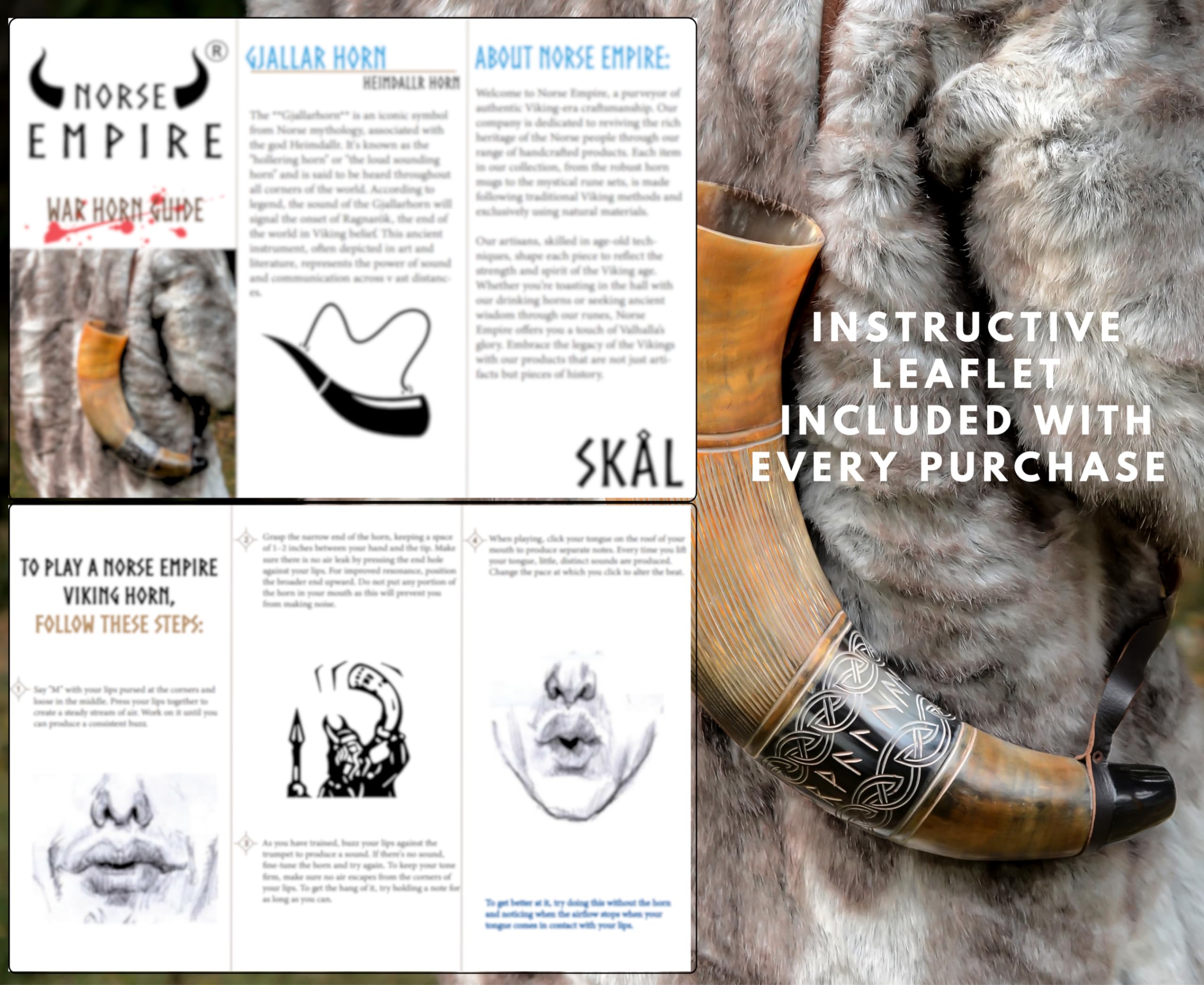 Mua NORSE EMPIRE Viking Blowing Horn with Horn Whistle - Handcrafted Ox ...