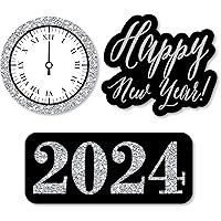 Amazon.com: Big Dot of Happiness New Year's Eve - Gold - DIY Shaped ...