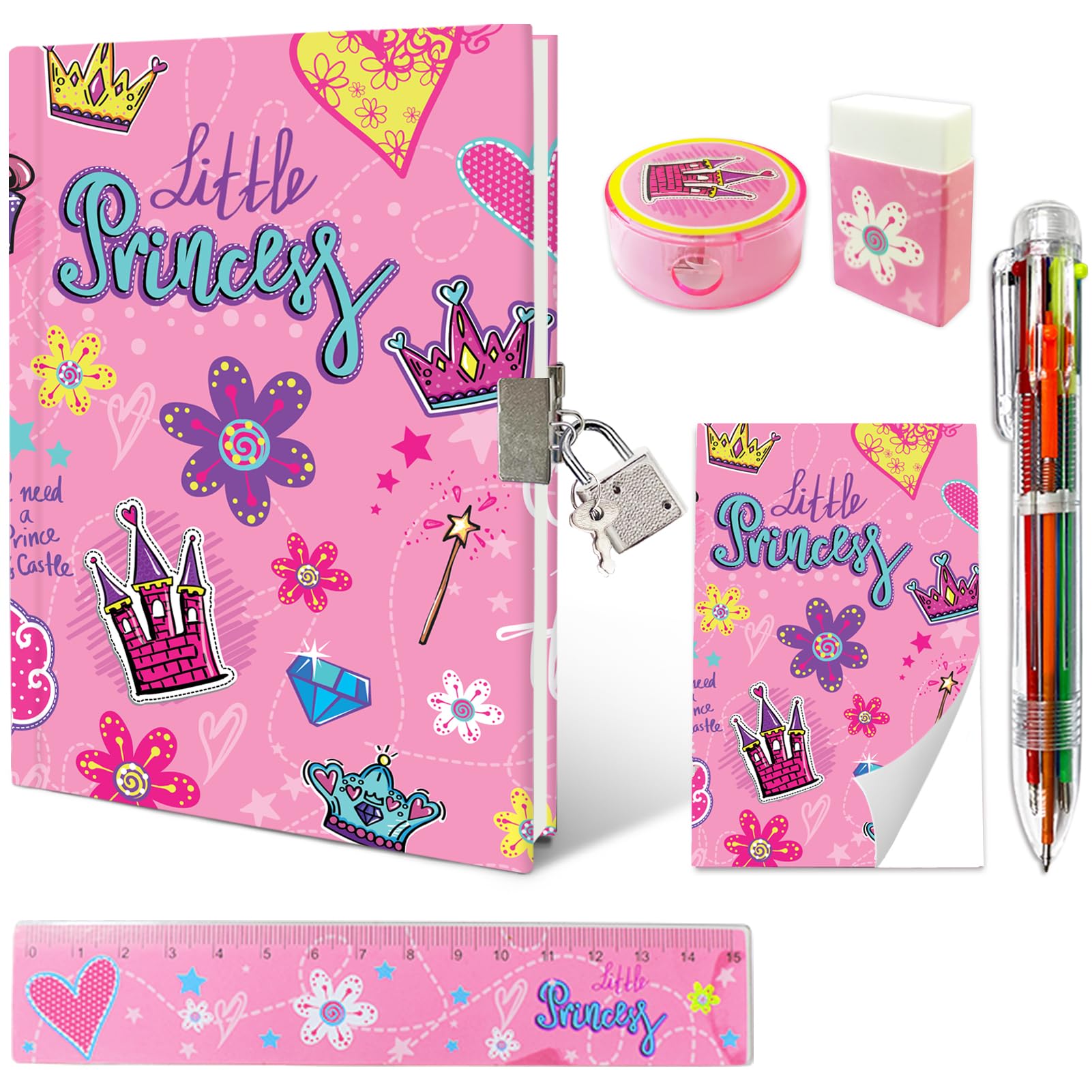 Girls Diary with Lock, Kids Journal Stationary Set for Pre School Teen ...