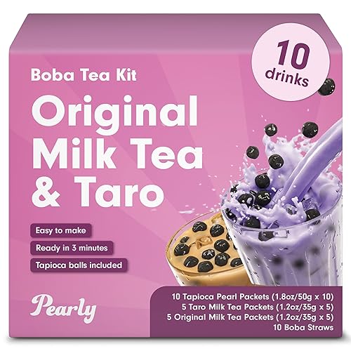 Taro & Brown Sugar Boba Tea Kit With Straws - Drink Pearly Original ...