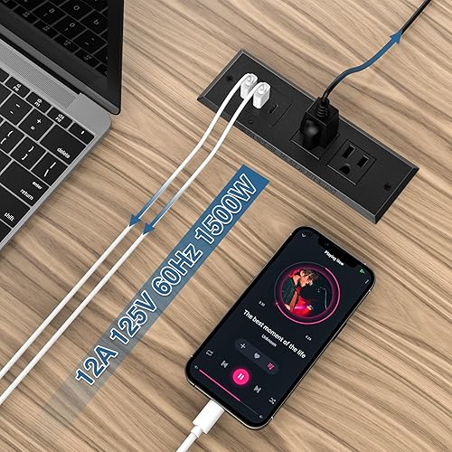 Recessed Desk Outlet 20W PD Fast Charge Conference Table Power Strip ...
