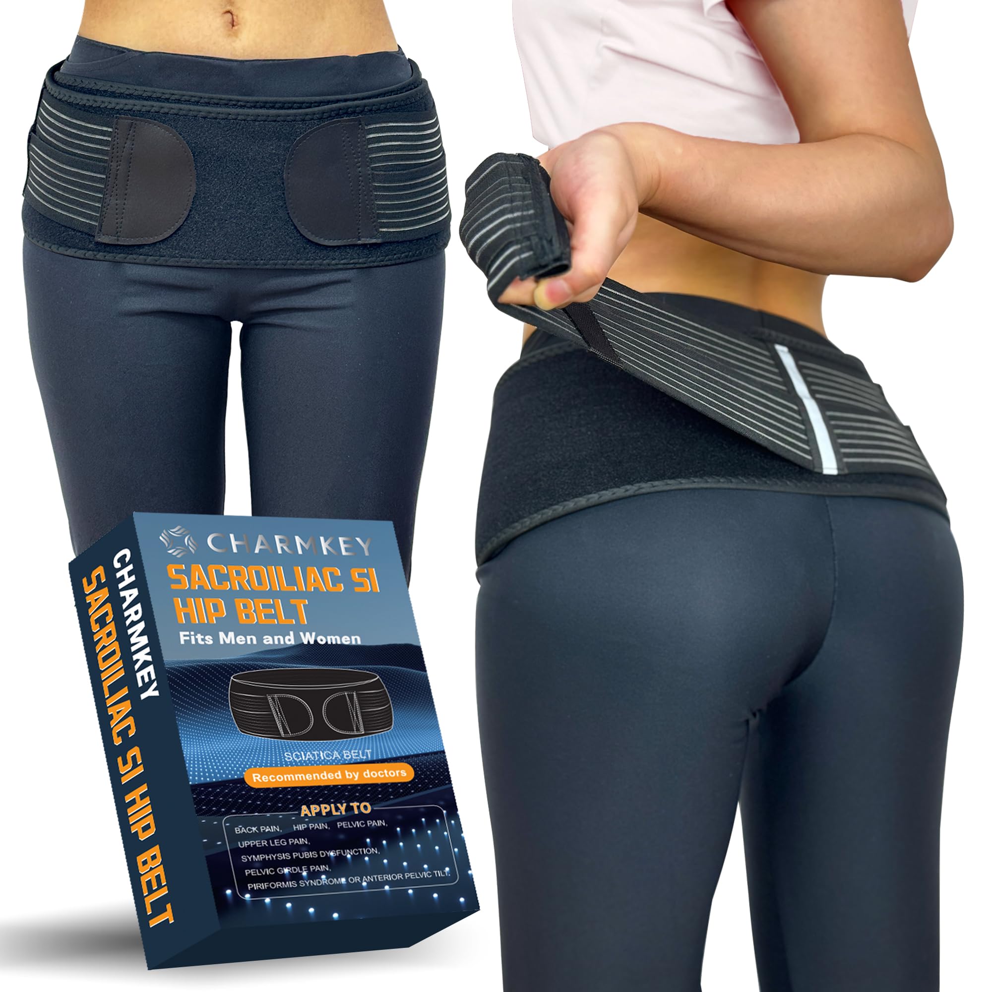 CHARMKEY Sacroiliac SI Joint Hip Belt - Lower Back Support Brace for ...