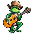 Amazon.com: Banjo Frog Sticker 4 Inch Amphibian Music Instrument ...
