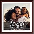 Amazon.com - 30x30 Frame with Mat - Brown 34x34 Frame Wood Made to ...
