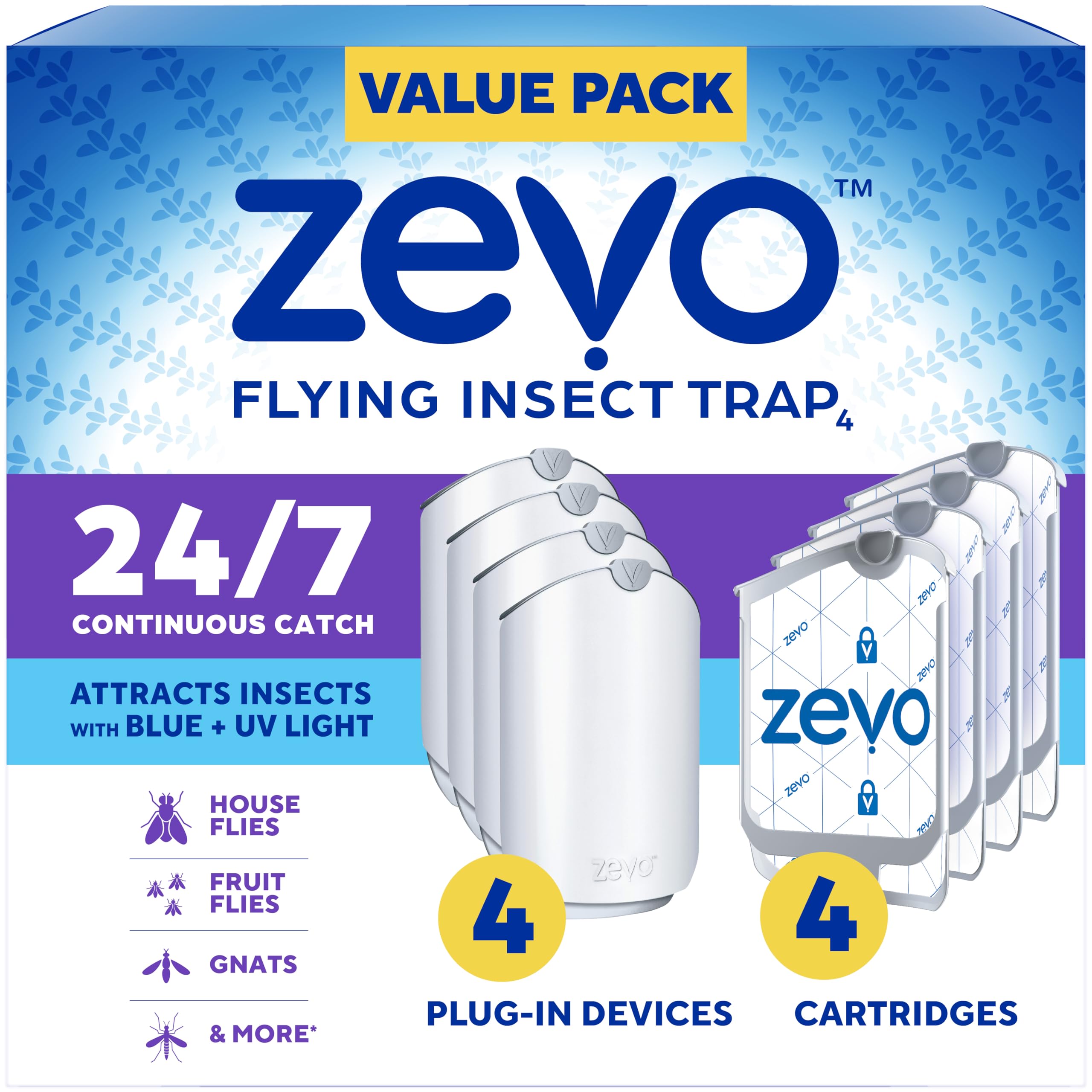Zevo Flying Insect Trap for Indoors: Light Trap Captures Fruit Flies ...