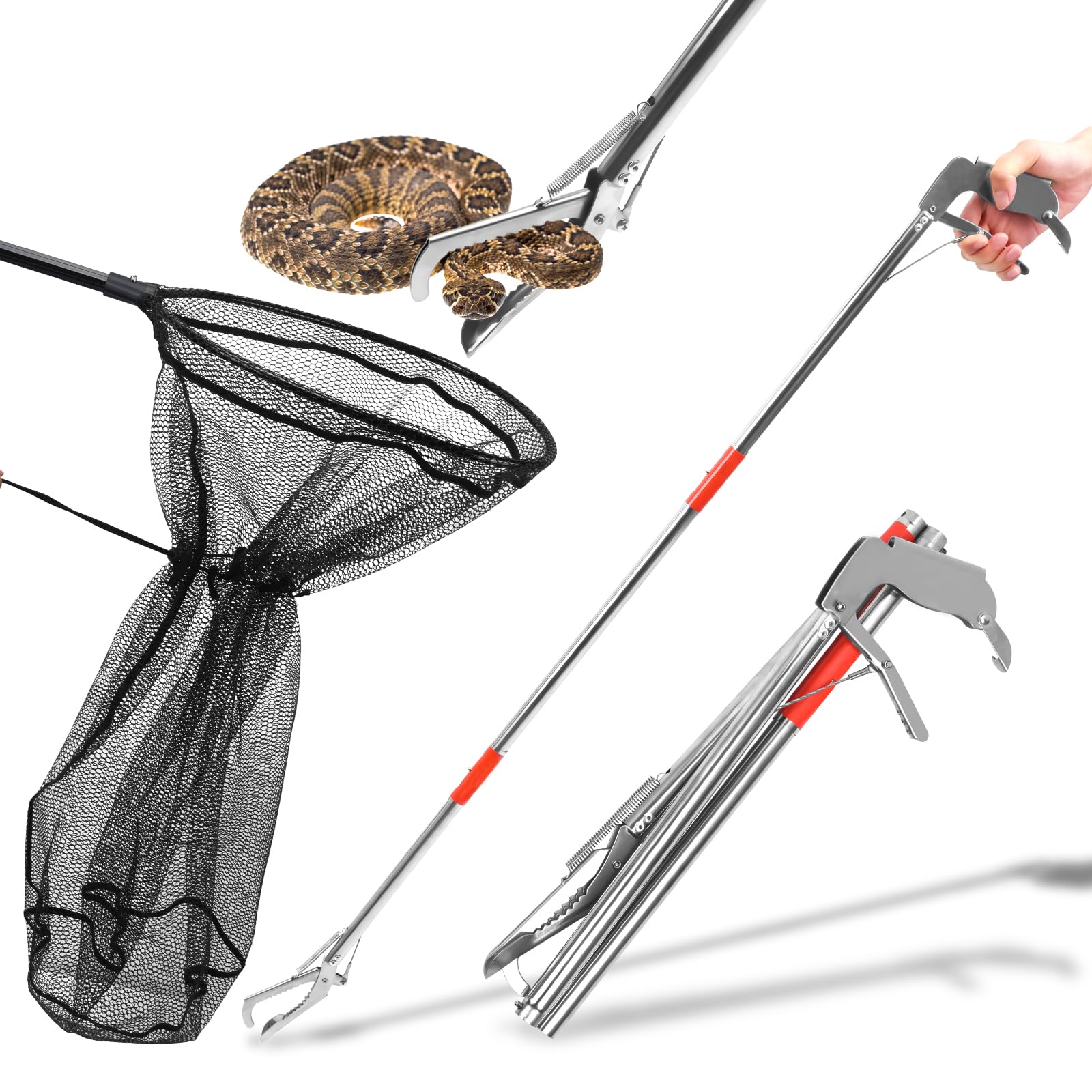 HDHEUBK Snake Catcher Tools Sets?50'' Portable Snake Tongs and 54 ...