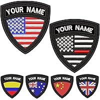 Amazon.com: Custom Embroidered Name and Flag Patch, Embroidery Name Patches, Personalized ...