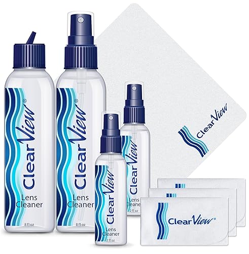 Clear View Lens Cleaner Kit | Includes 1 Flip-Top Refill Bottle (8 oz ...