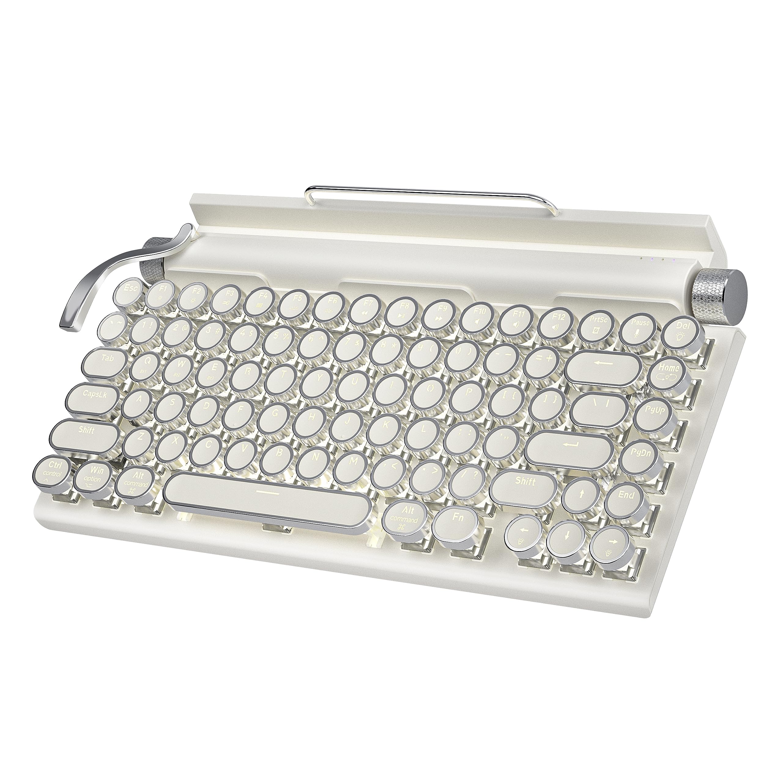 Retro Typewriter Keyboard Wireless, Mechanical Gaming Vintage Keyboard ...