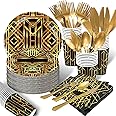Amazon.com: 120 pcs Roaring 20s Party Decorations | Serves 16 Guests ...